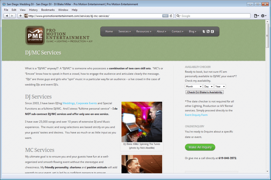 Website Development | Pro Motion Entertainment | MITO Studios