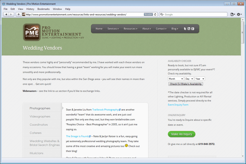 Website Development | Pro Motion Entertainment | MITO Studios