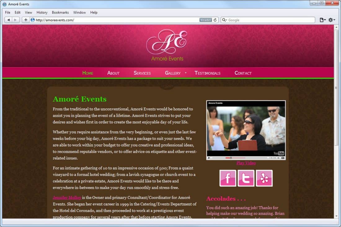 Website Development | Amore Events | MITO Studios