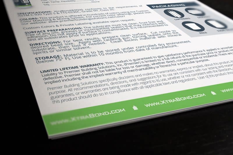 Graphic Design & Print Product Technical Data Sheets Template