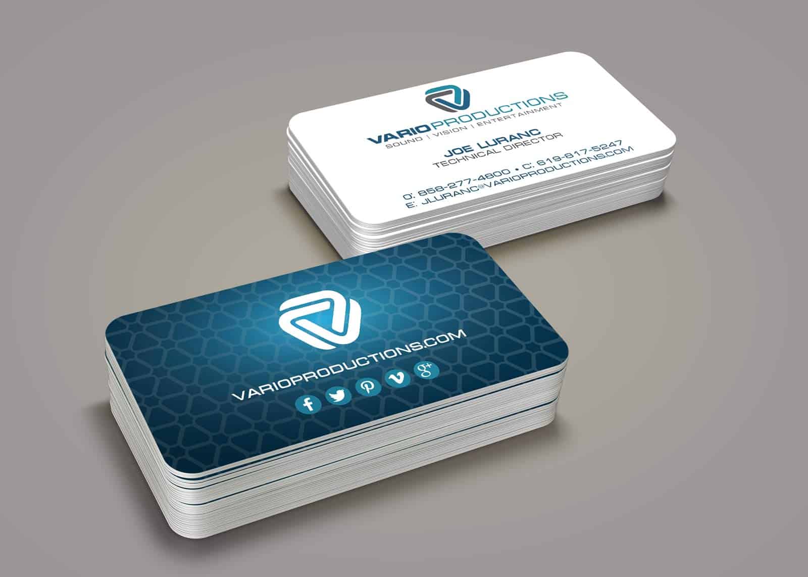 Design Print Custom Business Cards For Vario Productions