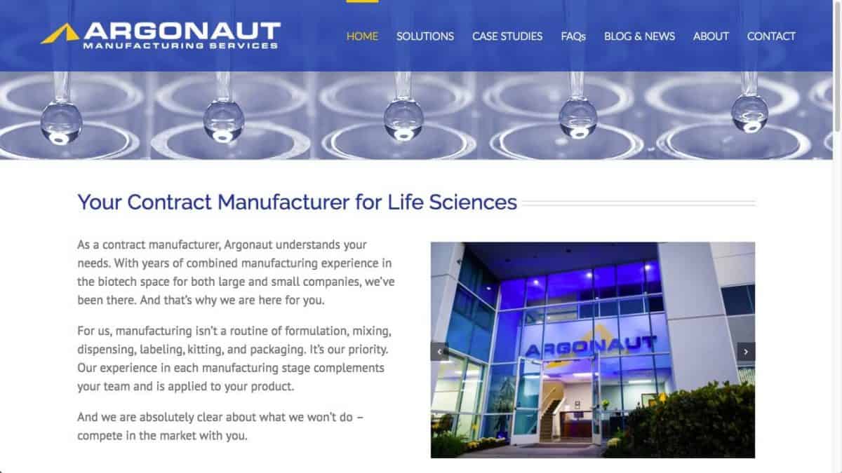 WordPress Website Design for Argonaut Manufacturing Services - MITO Studios