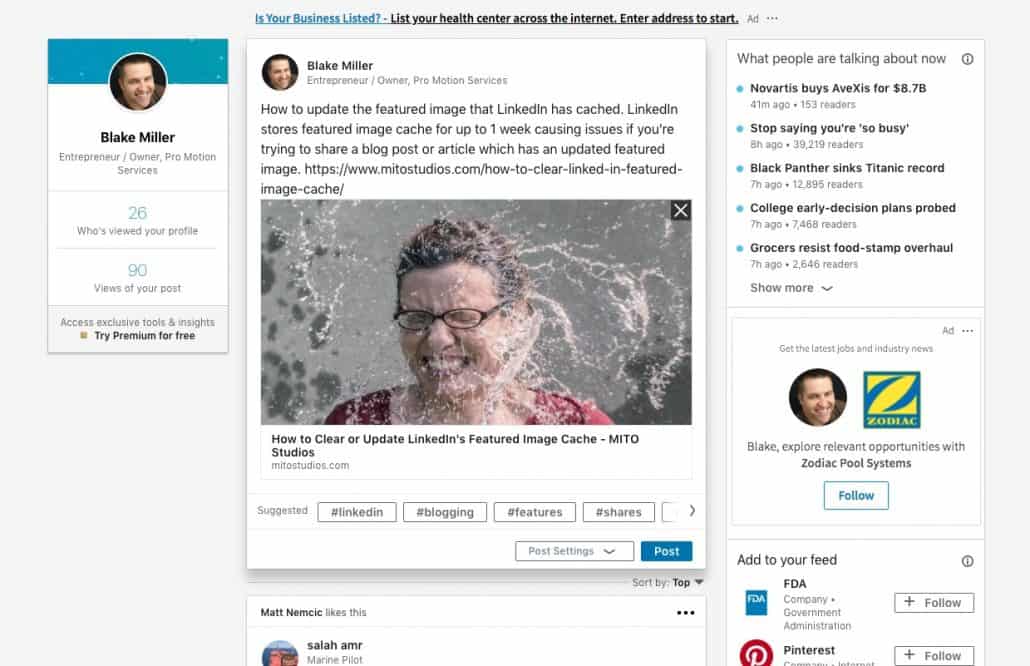 How to Clear or Update LinkedIn's Featured Image Cache - MITO Studios